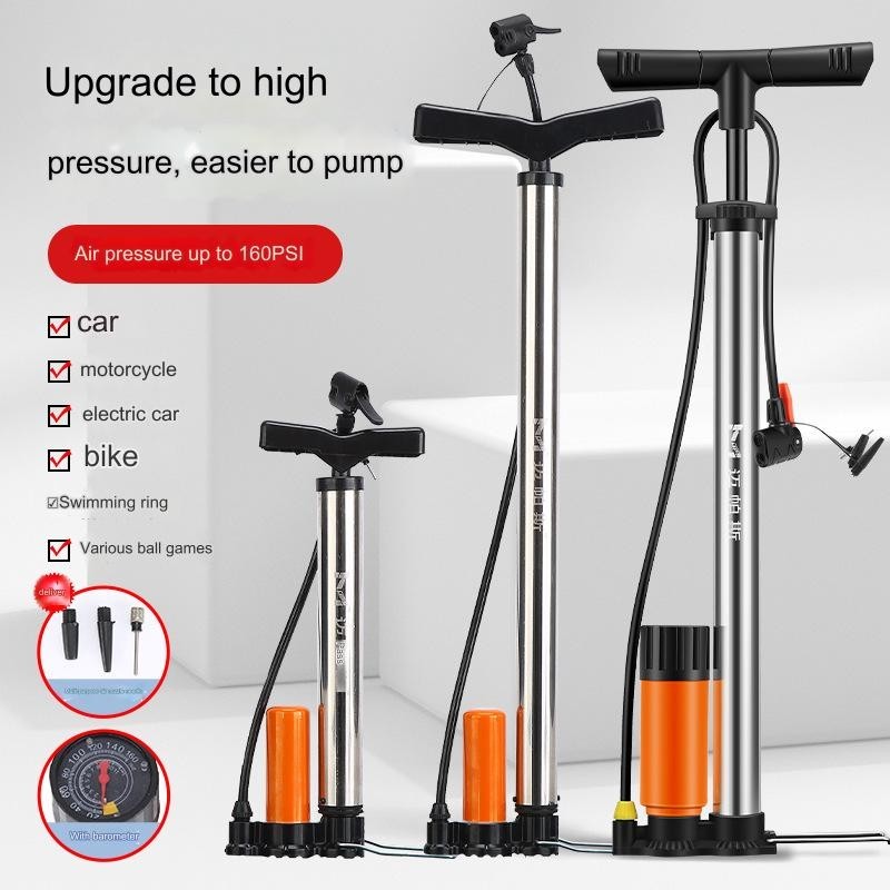 High Pressure Bicycle Pump With Gauge 160 PSI Air Pump for Bike ...