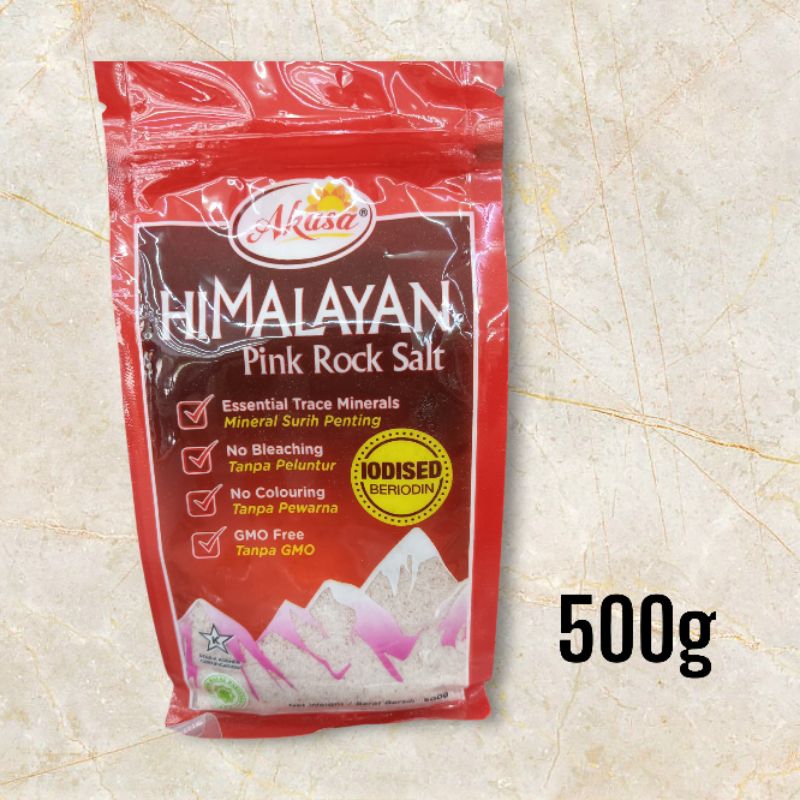 Akasa Himalayan Pink Rock Salt Garam Pink 500g | Shopee Malaysia