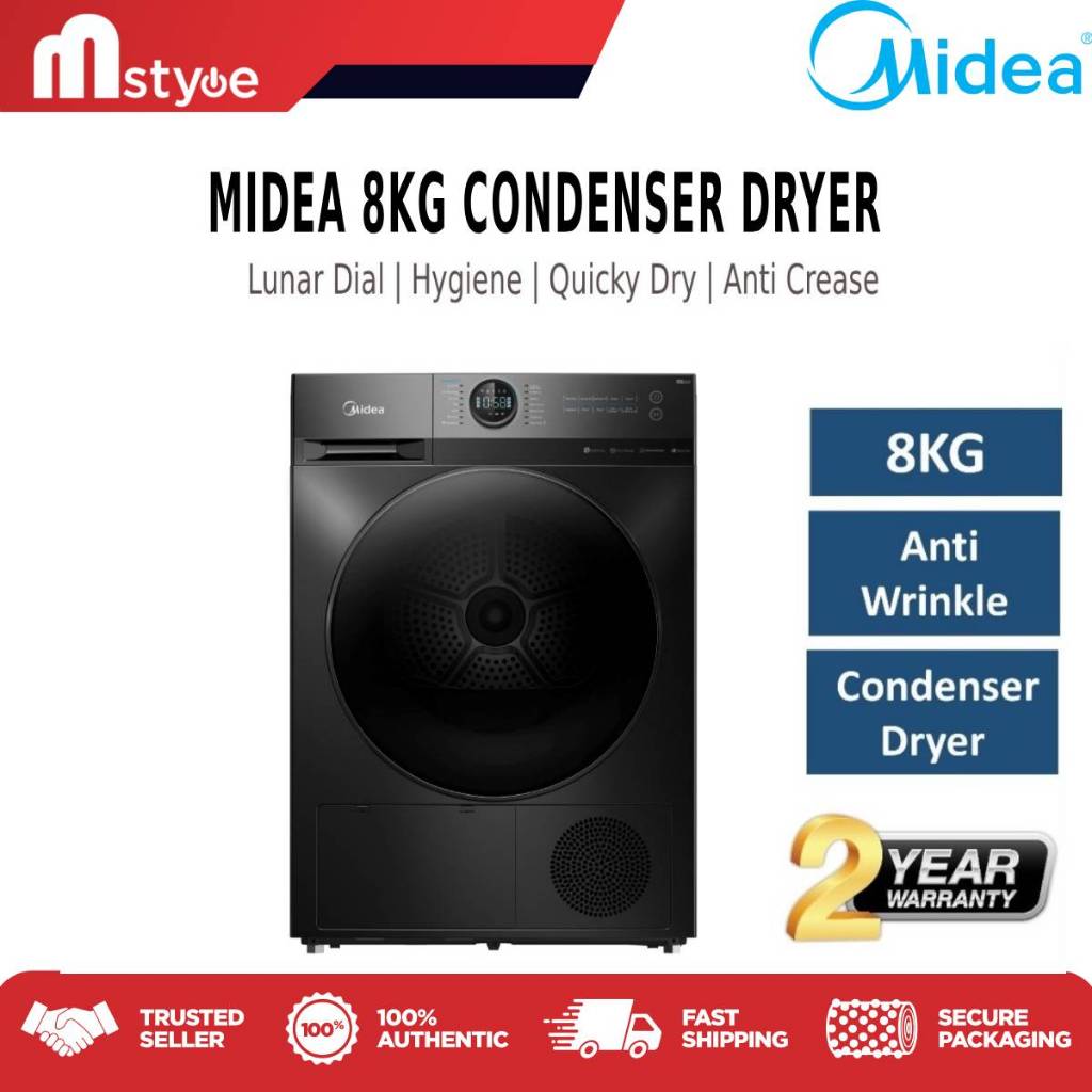 Midea 8kg/ 10kg Heat Pump Dryer | Humidity Sensor | Anti-Wrinkle ...