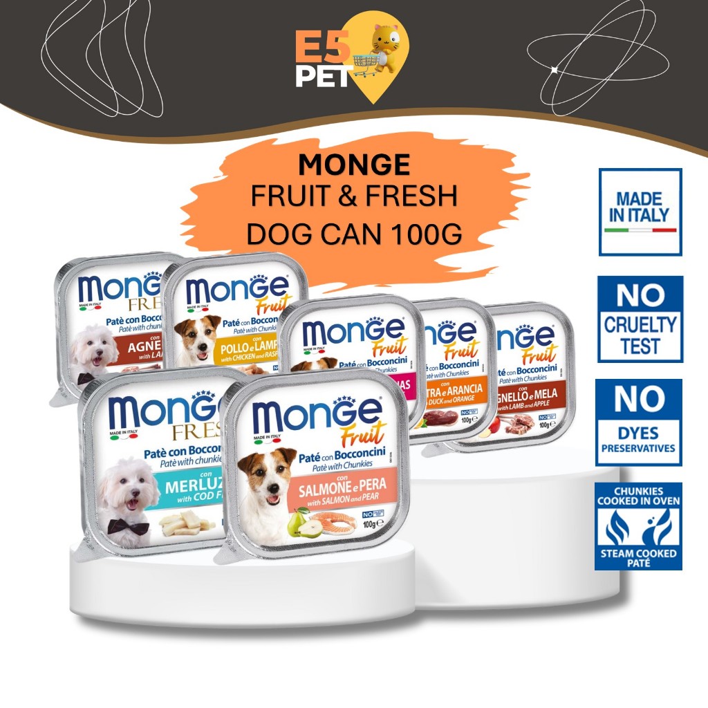 Monge Fresh / Fruit 100gsm Wet Food / Tray Food - Dog / Puppies e5pet ...