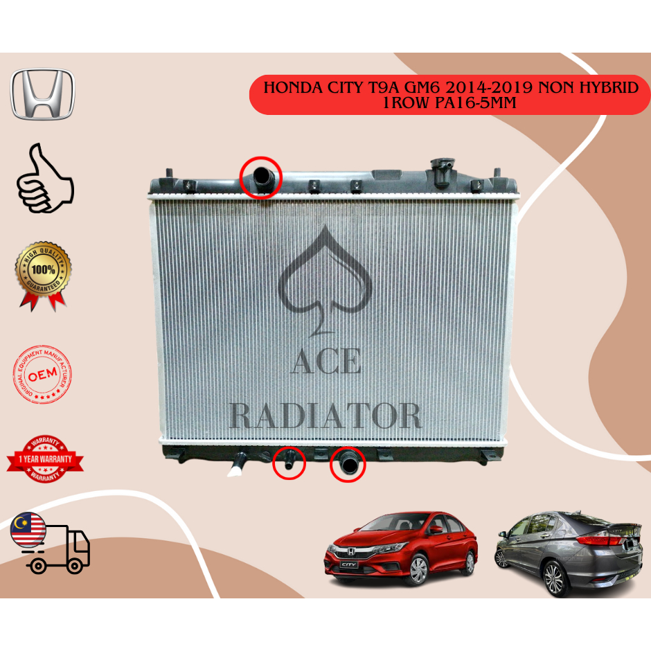 HONDA CITY T9A GM6 2014-2019 (NON HYBRID) OEM RADIATOR ASSY 1ROW PA16 ...