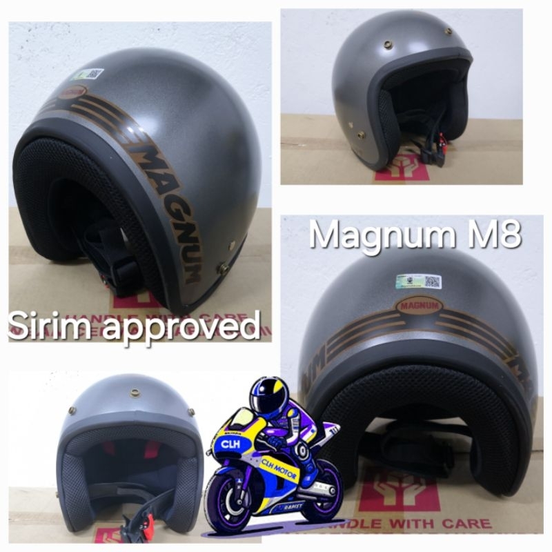 Magnum M8 Helmet - Steal Matt Grey | Shopee Malaysia