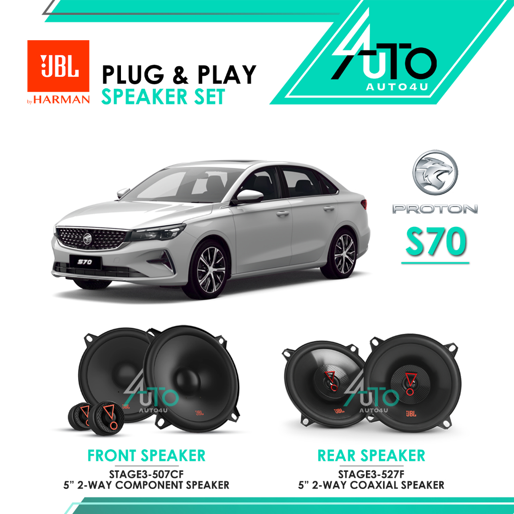 [For Proton S70 Only] Plug & Play JBL Car Speaker Stage3-527F Stage3 ...
