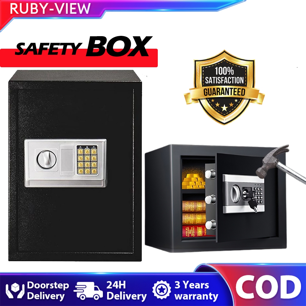 RUBY Safety Box Anti-Theft Prevention 保險箱 Cash Box Password/Key Unlock ...