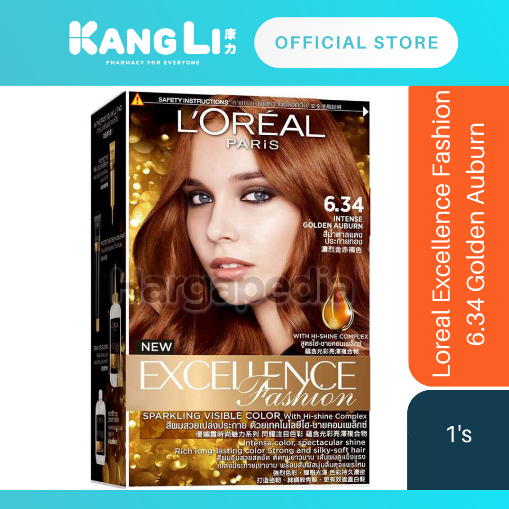 Loreal Excellence Fashion 6.34 Golden Auburn 1 box | Shopee Malaysia
