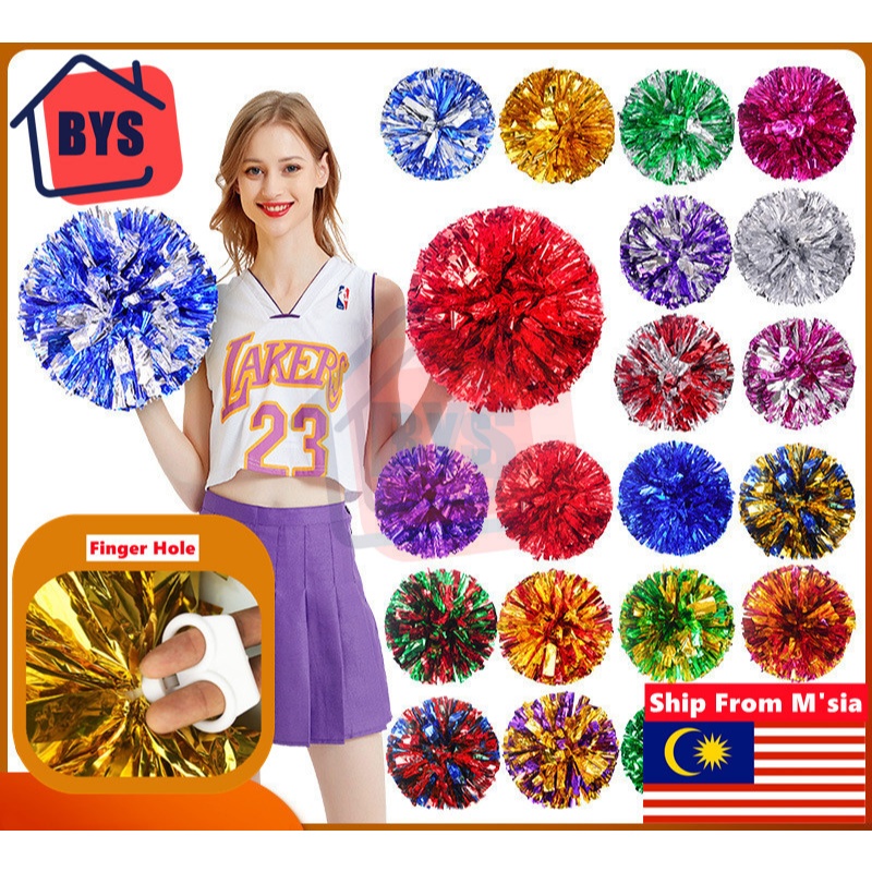 BYS 1pcs Metalic Cheerleader Cheerleading Pom Poms Pompoms for Sports ...