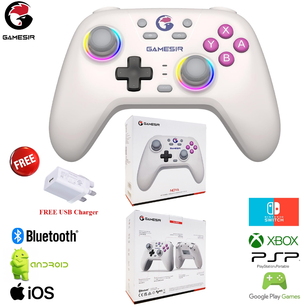 GameSir Nova NS 2.4G Bluetooth Wireless Controller with Hall Effect JoySticks and RGB LED IOS ...