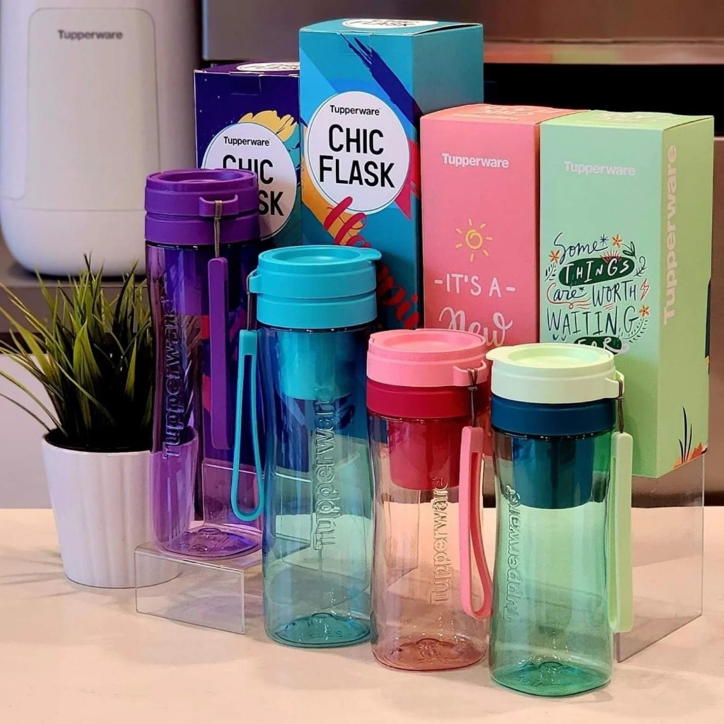 Tupperware Chic Flask/ Tupperware Eco Bottle (Liquid tight) (BPA Free ...