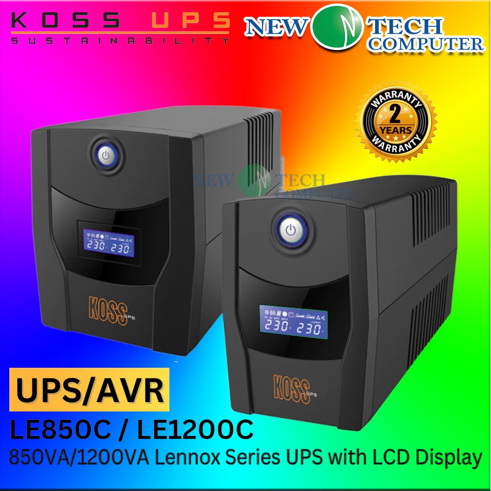 KOSS LE-850C 850VA / LE-1200C 1200VA / LE-3000C 3000VA UPS AVR, LCD ...