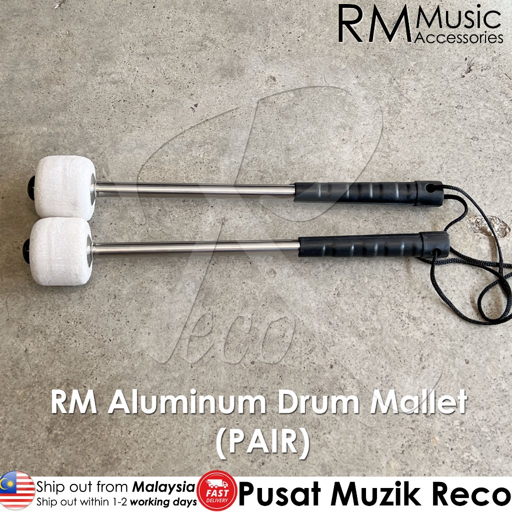 RM Bass Drum Aluminum Mallet Wool Felt Head Mallet Percussion Marching ...