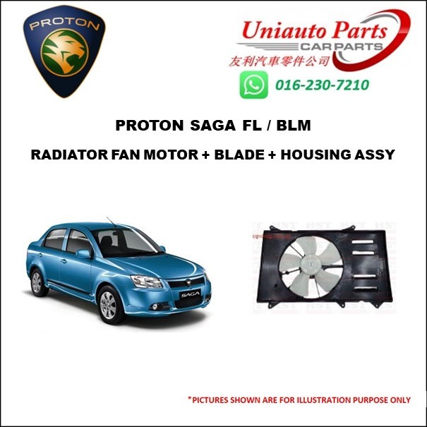 PROTON SAGA FL / BLM RADIATOR FAN MOTOR + BLADE + HOUSING ASSY | Shopee ...