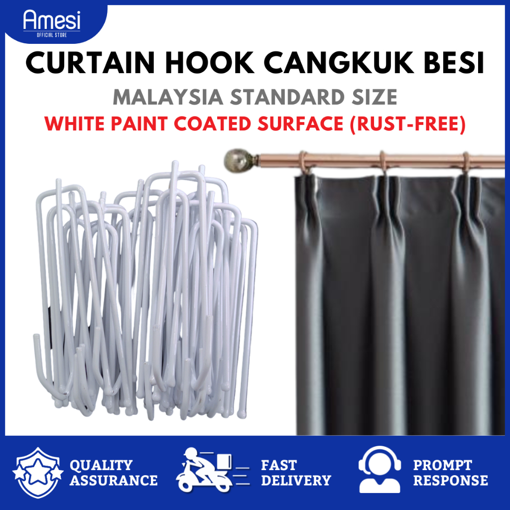 Curtain Hook Cangkuk Langsir Hook Cangkuk Langsir Putih Cangkuk Besi ...