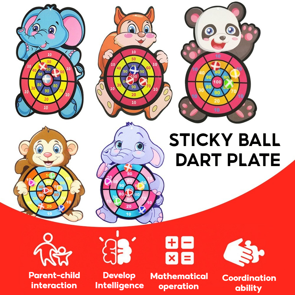 Children's Dart Target Sticky Ball Throwing Target Dart Board Game ...