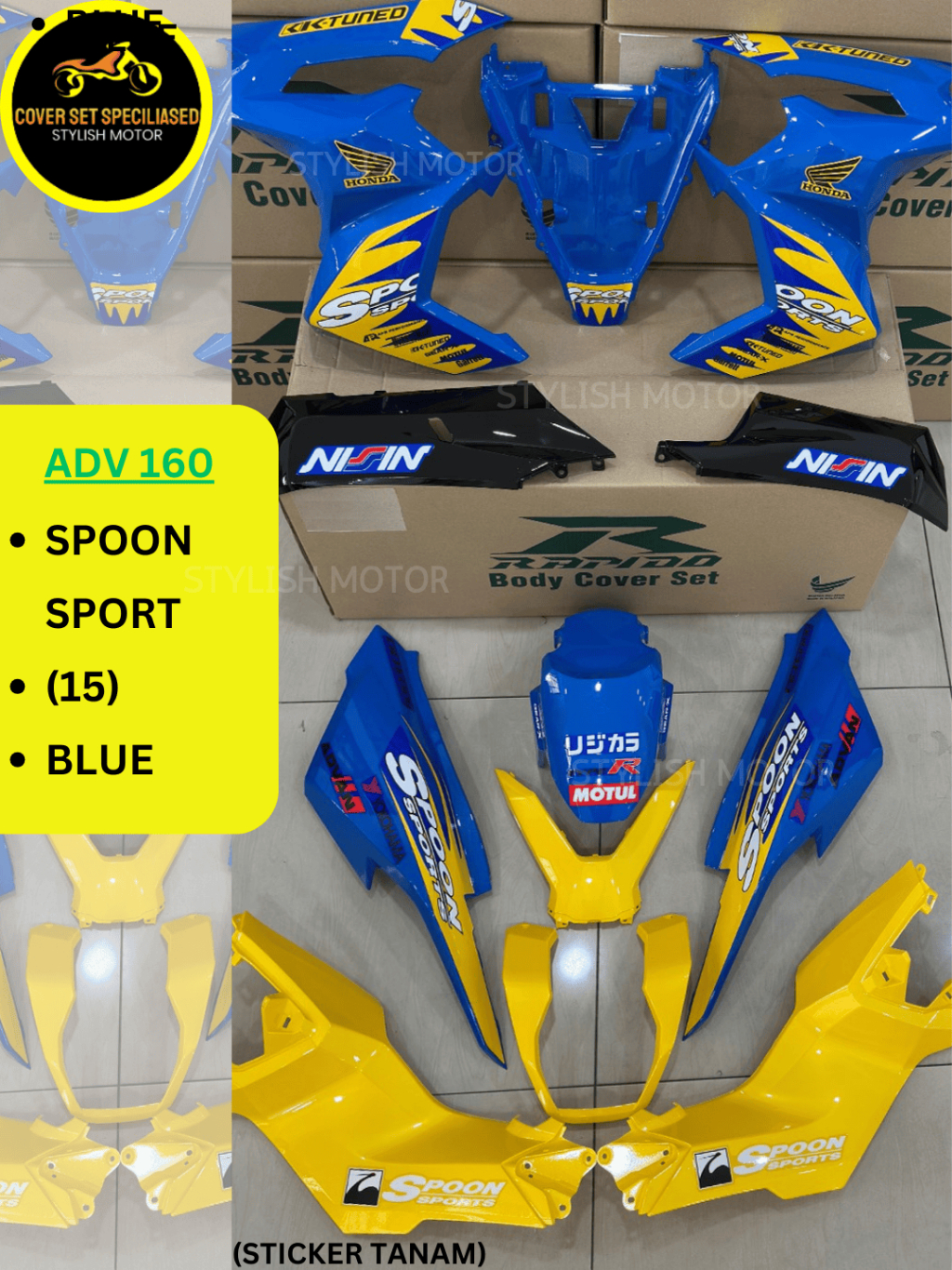 RAPIDO Cover Set HONDA Adv Adv160 Spoon Sport (15) Blue Body Cover ...