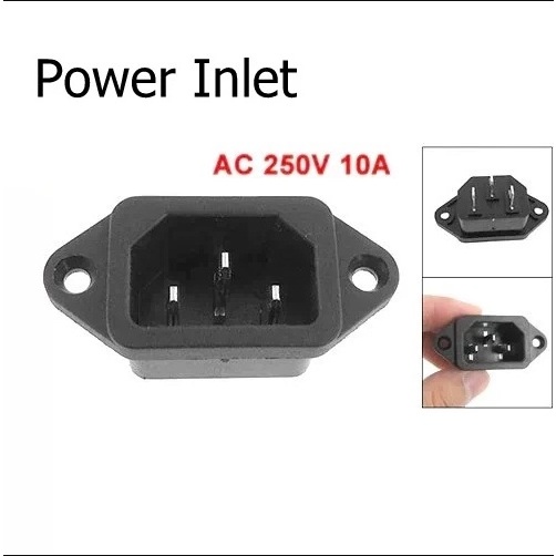 Male 3 Pin Plug Panel Power Inlet Sockets Connectors AC 250V 10A dc 48v ...