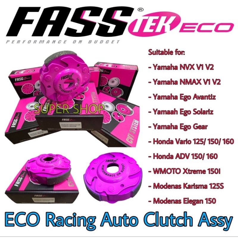 🔥100% ORIGINAL🔥 FASSTEK ECO Racing Auto Clutch Shoe Yamaha NVX NMAX Ego ...