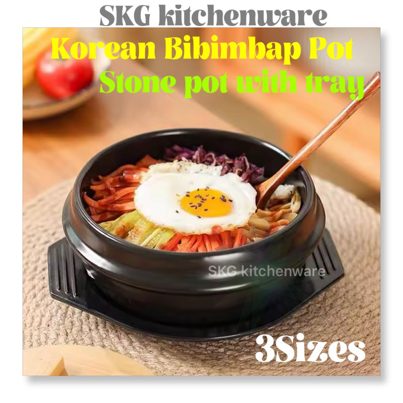 Dolsot Korean Stone Pot/Bibimbap Bowl/Dukbbaegi/Ramen Pot/Soup Bowl ...