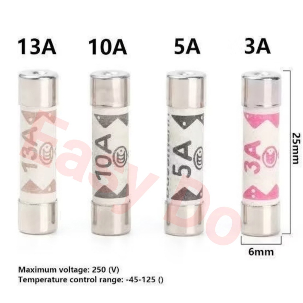 3A / 5A / 10A / 13A / 15A / 20A UK Plug Ceramic Fuse Replacement Switch ...
