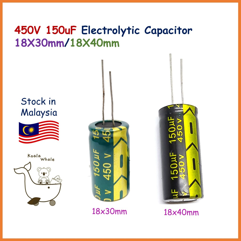 450V 150uF Electrolytic Capacitor Kapasitor Elco 18x30 18x40 mm JCCON ...