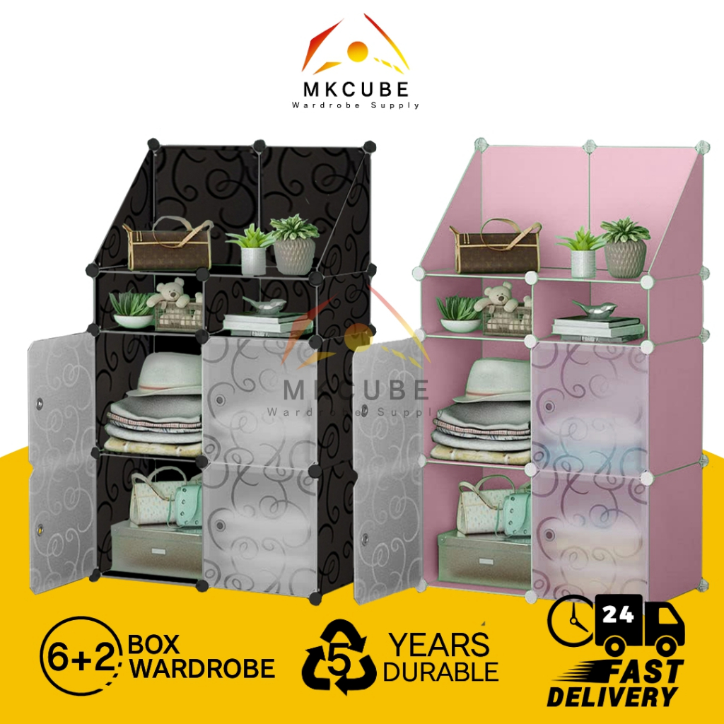 DIY Almari baju PVC Sheet Cabinet Plastic Clothing Wardrobe Storage For ...