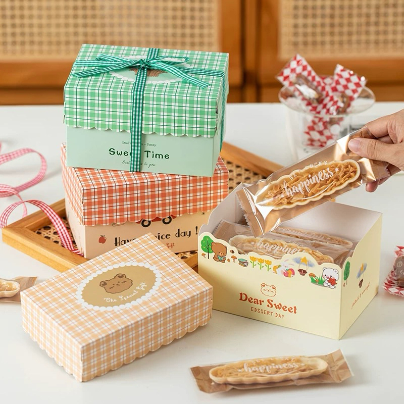 Creative Dessert Packing Box Biscuit Packaging Box Kotak Biskut Bakery ...