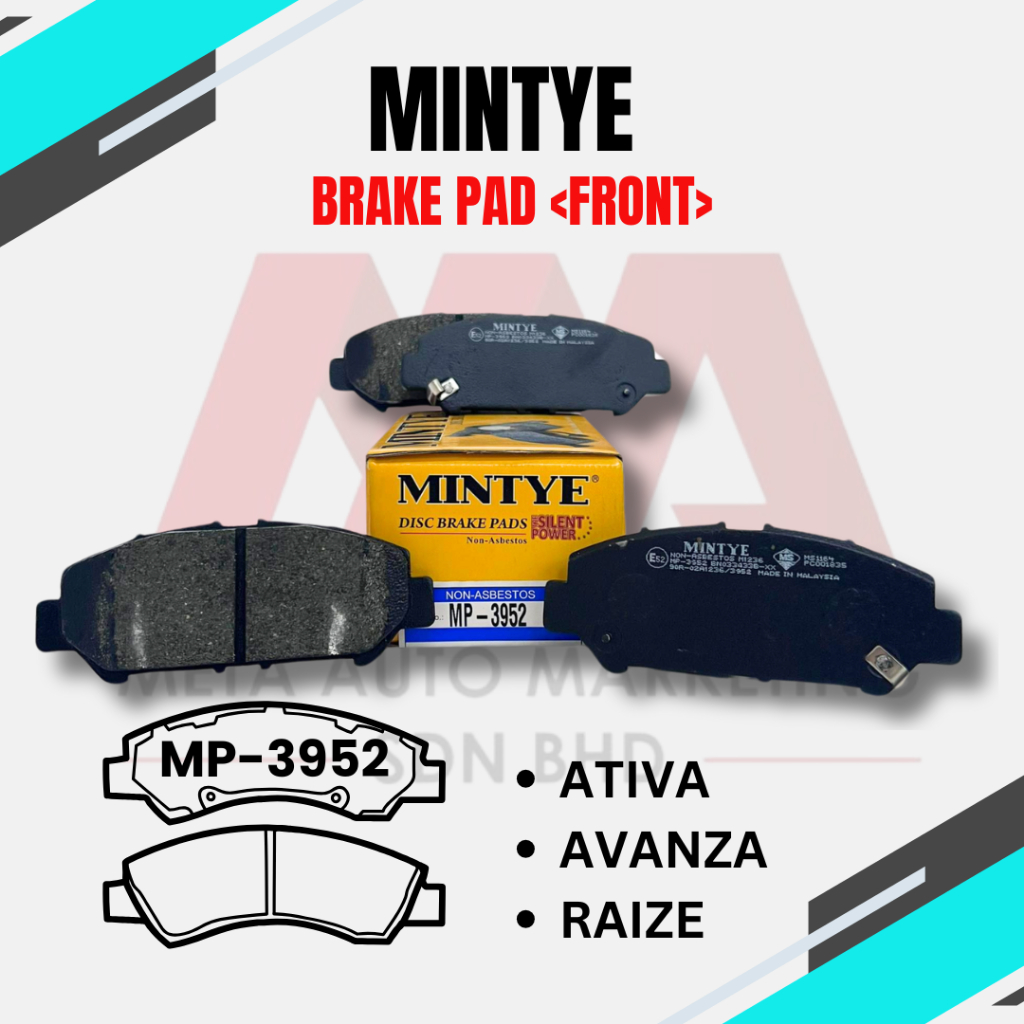 MINTYE DISC BRAKE PAD FRONT MP-3952 SUITABLE FOR- PERODUA ATIVA | Shopee Malaysia