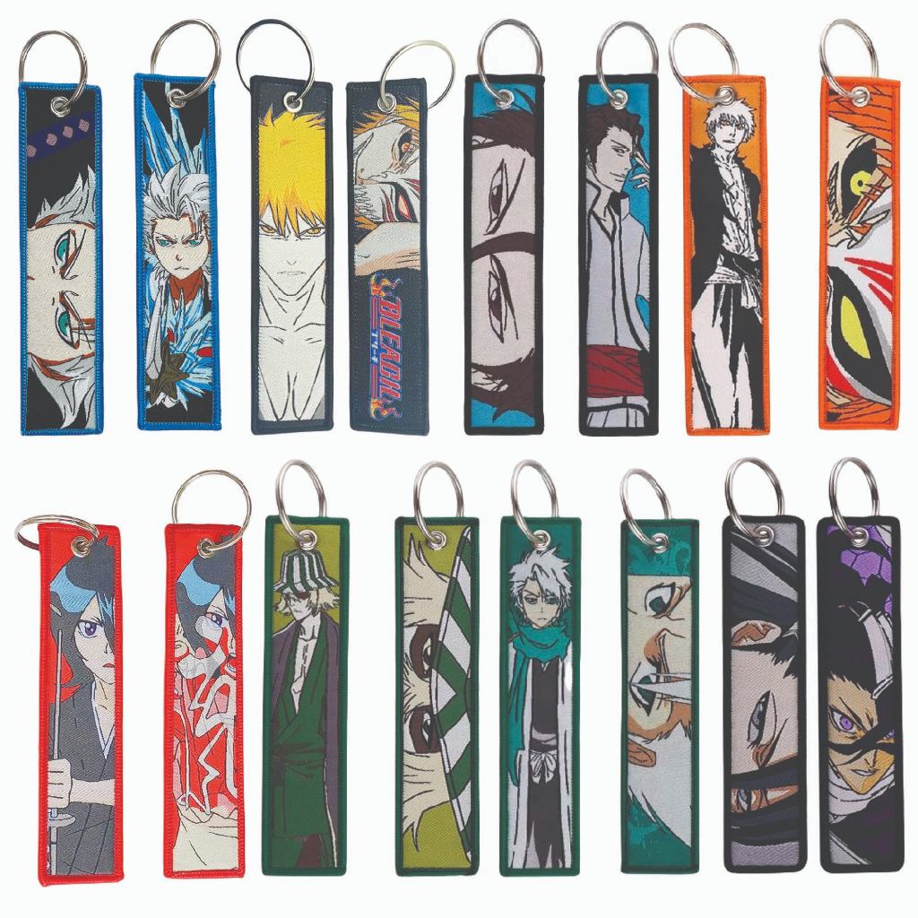 Bleach Anime Ichigo Aizen Rukia Keychain Embroidery Keytag Jet Tag Key ...