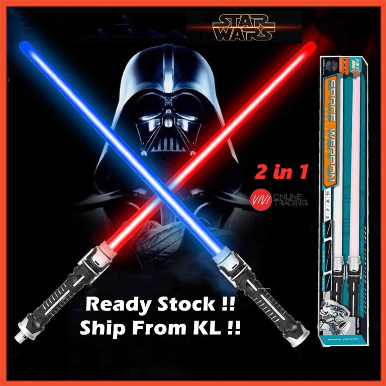 2in1 Lightsaber Props Space Weapon Kids Toys Sword LED Light & Sound ...
