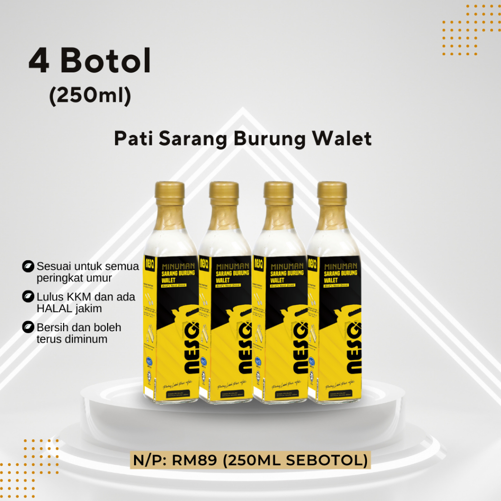 NESQ- 4 BOTOL PATI SARANG BURUNG WALET 250ML | Shopee Malaysia