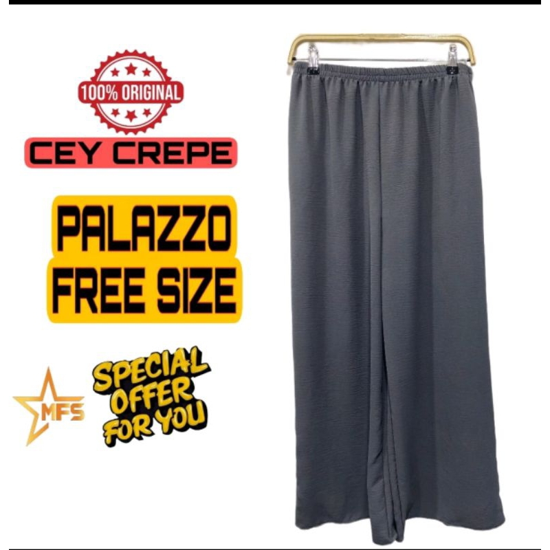 PALAZO CEY IRONLESS PANTS VIRAL PALAZO WOMAN 2024 PALAZO ADA 2 POKET ...