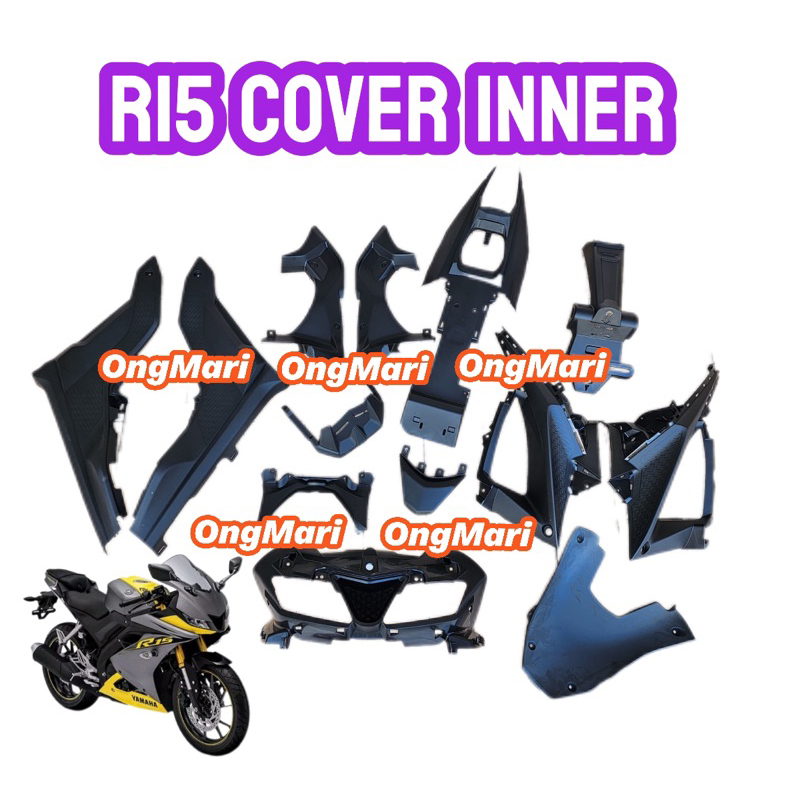 YZF-R15 YZF155 YZF R15 INNER FULL SET PART HITAM COVERSET BLACK COVER ...