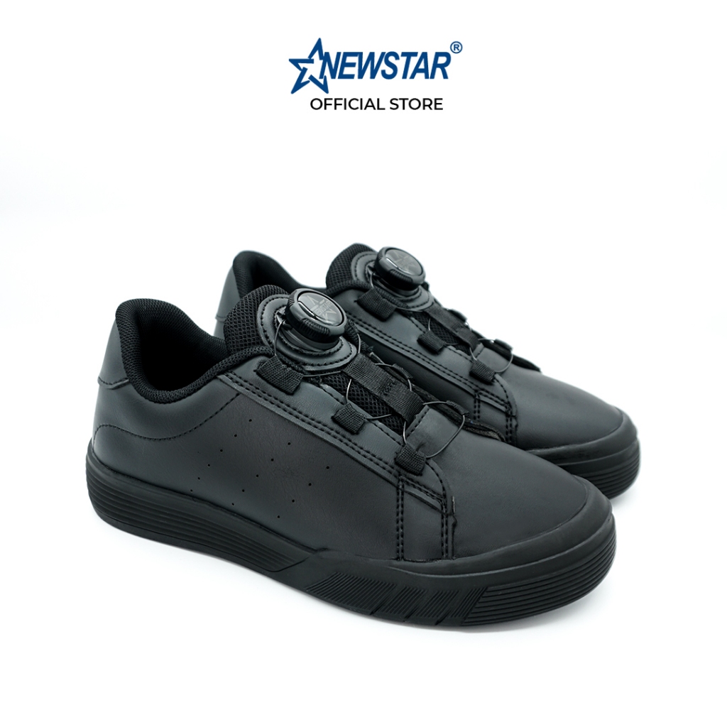 NewStar Black School Shoes W530B [Rotating Button] Kasut Hitam | Shopee ...