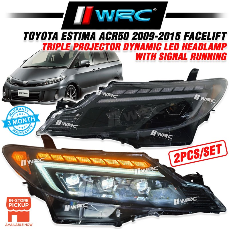 Toyota Estima ACR50 2009 - 2015 Facelift Triple Projector Dynamic Led ...