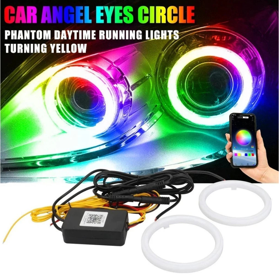 2PCS Angel Eye Symphonic RGB Halo Ring Car Led Fog Light Motorcycle ...
