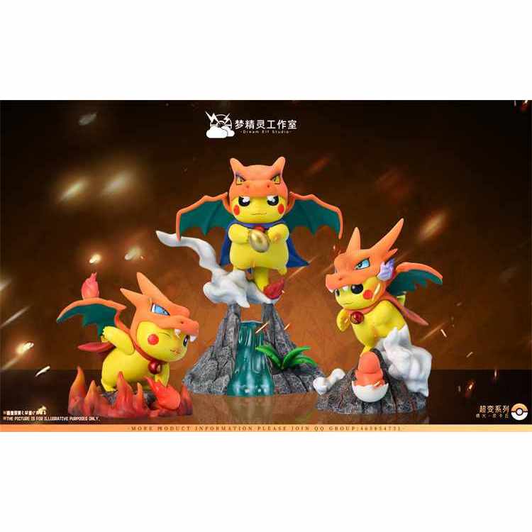 Dream Elf Studio - Pika-Charizard Pokemon Resin Statue GK Anime Figure ...