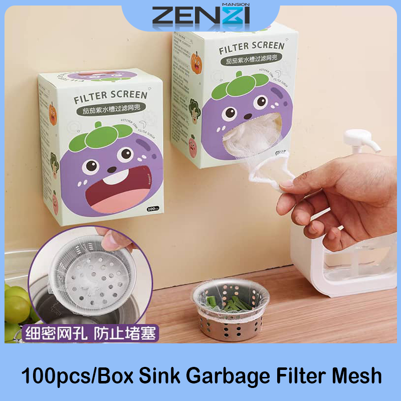 (100pcs/Box) Disposable Kitchen Sink Garbage Filter Mesh Sewer Drain ...