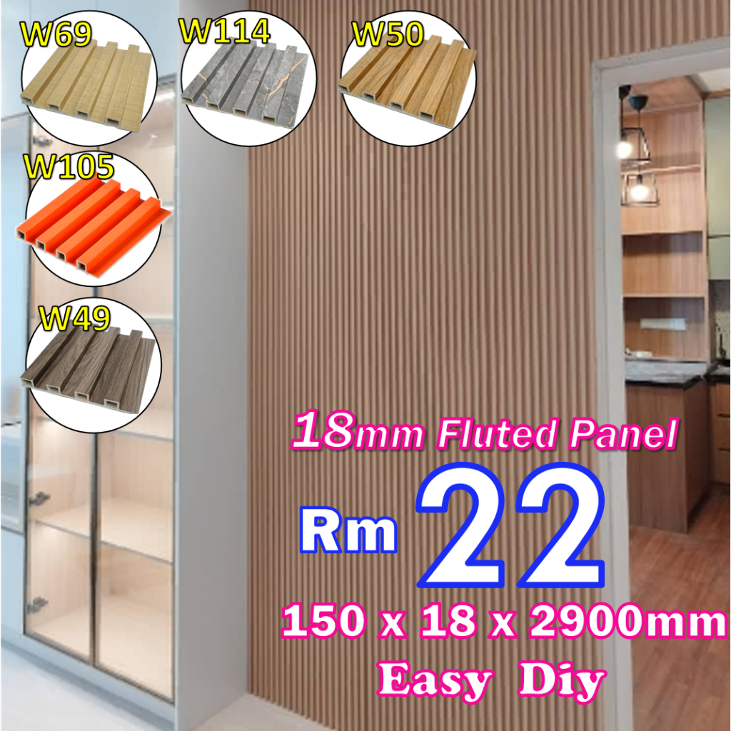 18mm Panel dinding bergalur hiasan dinding / Fluted Wall Panel Wood ...