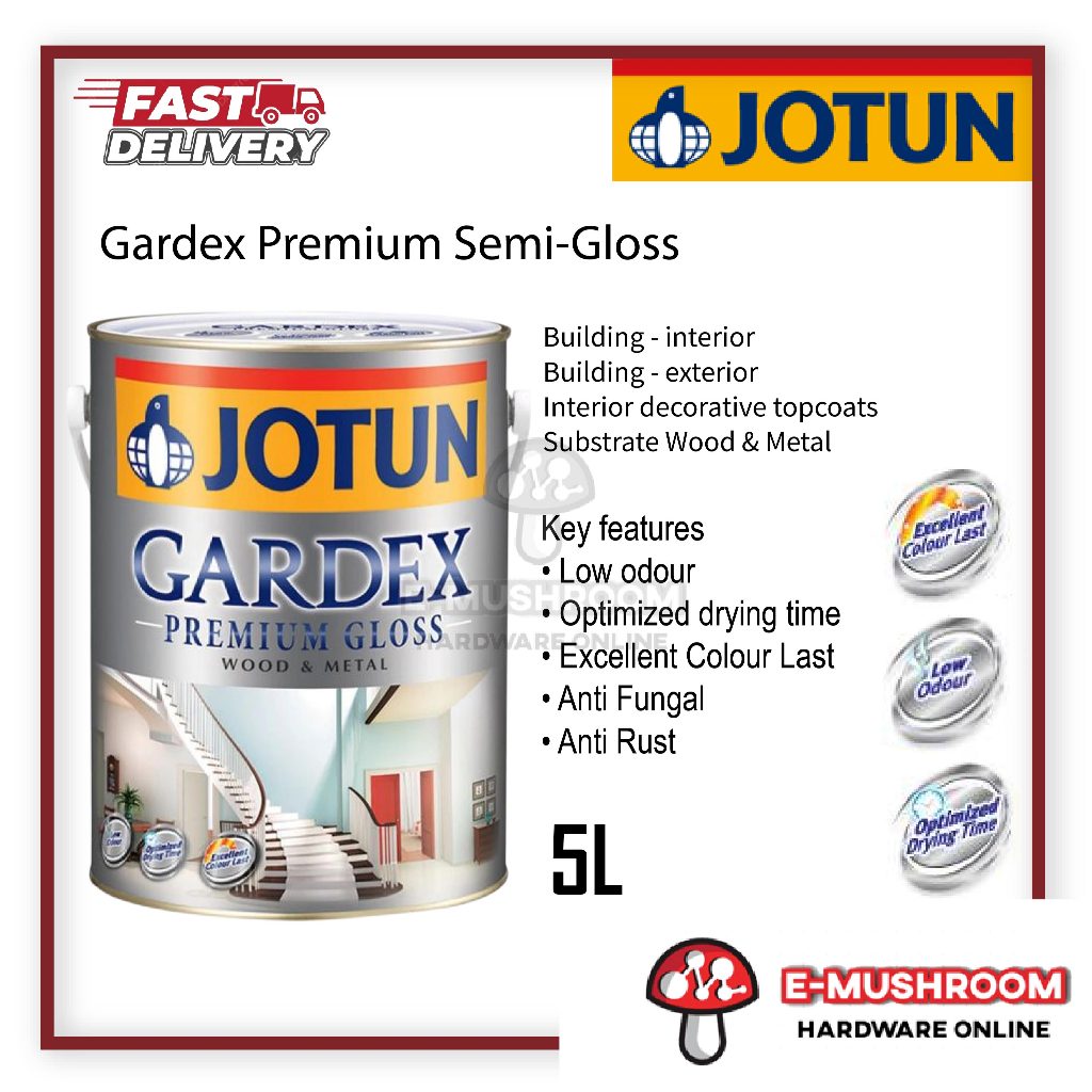 Jotun Gardex Premium Semi Gloss 5L (For Wood & Metal) Cat Kayu Dan Besi | Shopee Malaysia