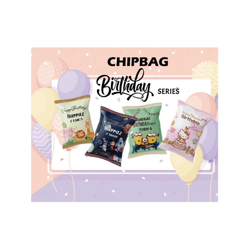 Goodies Chip Bag Birthday Party Murah Saiz Besar | Shopee Malaysia