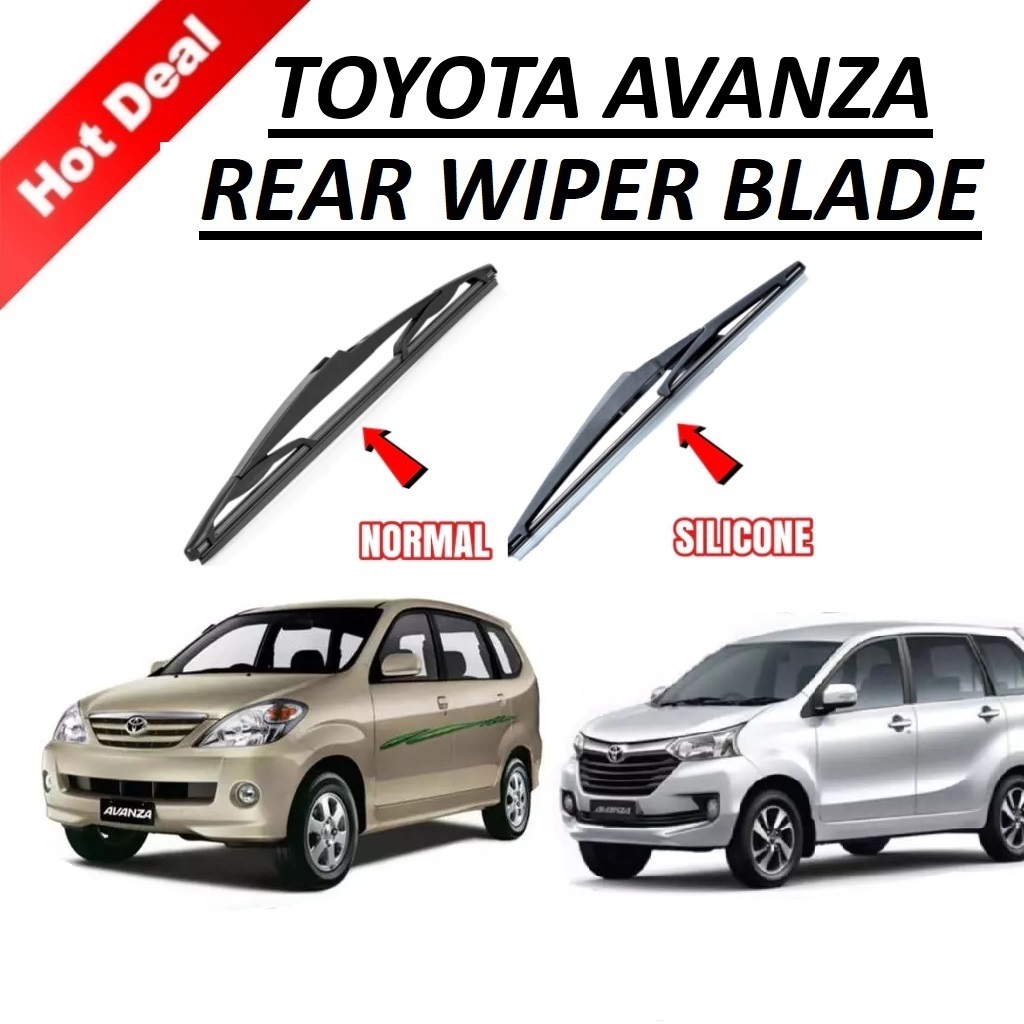 TOYOTA AVANZA CAR Rear Wiper Arm Blade Silicone Rubber Windscreen ...