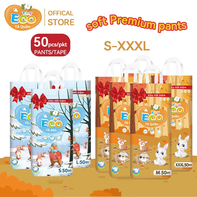 【Hadiah percuma】TinyECO Ultra-nipis Bayi Seluar lampin Taped Tarik-up ...