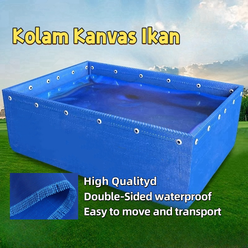 Kolam Kanvas Ikan Canvas Fish Pond Fish Tank Nylon Canvas Pool Aquarium ...