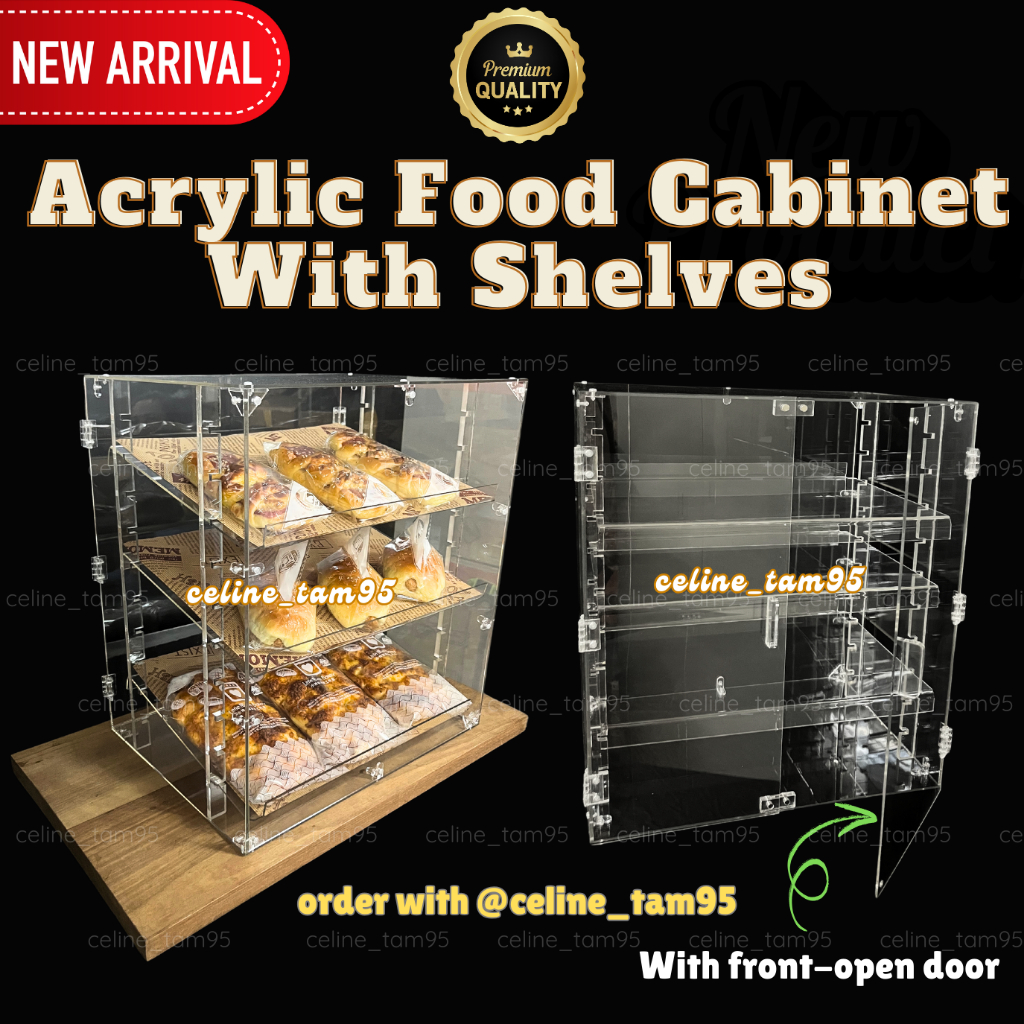 Acrylic DIY Food Cabinet With Shelves Donut/Cupcake/Pastries/Bread ...
