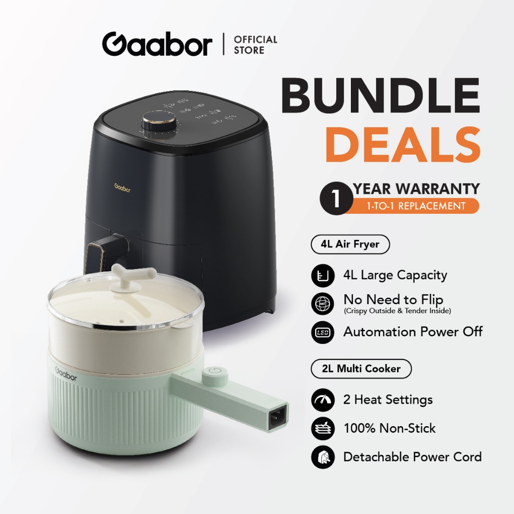 Gaabor Flash Deal Bundle 4L Air Fryer AF40M-BK03A and 2L ...