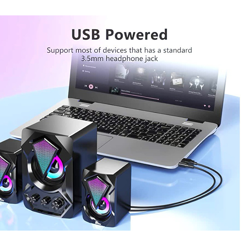 PC LAPTOP Speaker Multimedia USB Power Aux Port Best For PC and Laptop ...