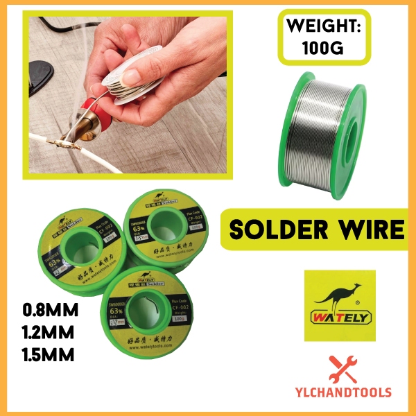 100G Timah Pateri Wately Soldering Wire Solder Lead 0.8/1.2/1.5MM 63% ...