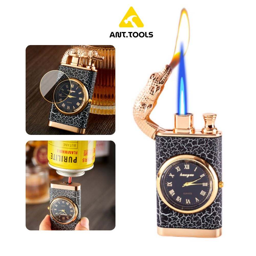 Watch lighter stone pattern alligator head lighter camping lighter ...