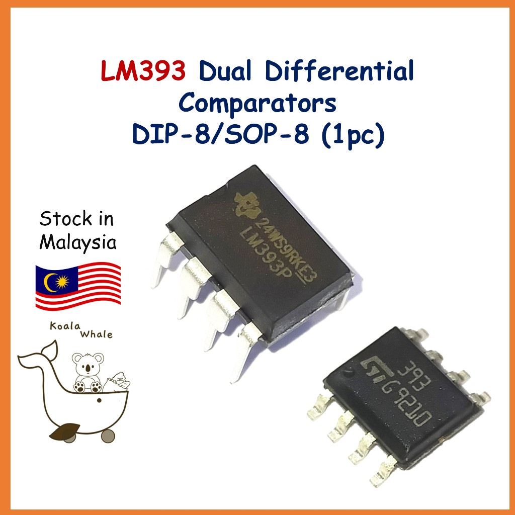 LM393 LM393P Dual Differential Comparators IC LM393DT LM393D SMD SOP-8 DIP-8 | Shopee Malaysia