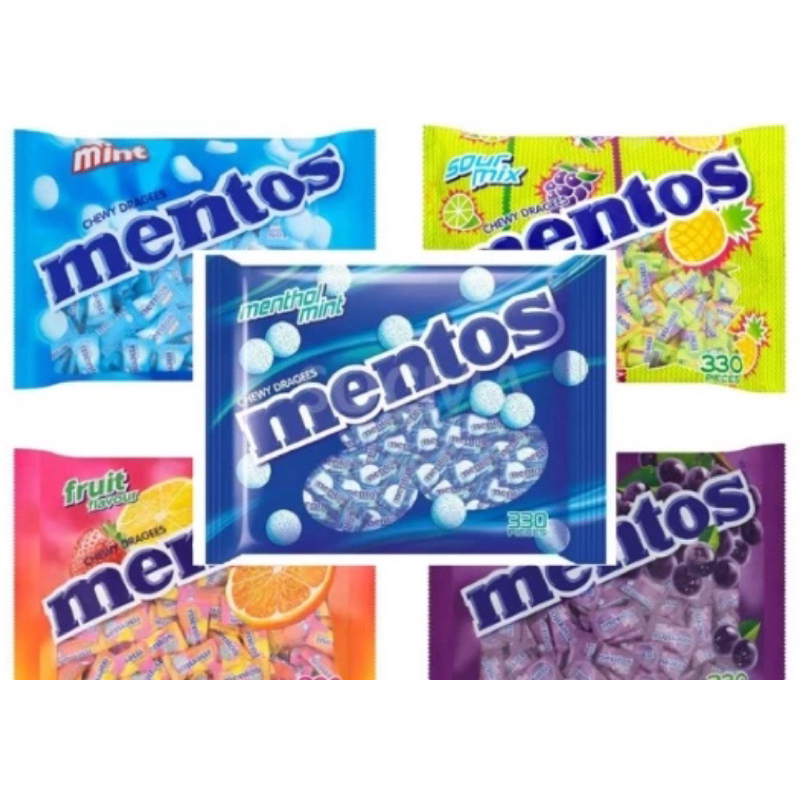 Mentos （Mint / Grape / Sour / Menthol mint/Mix Fruit） 330pcs | Shopee ...