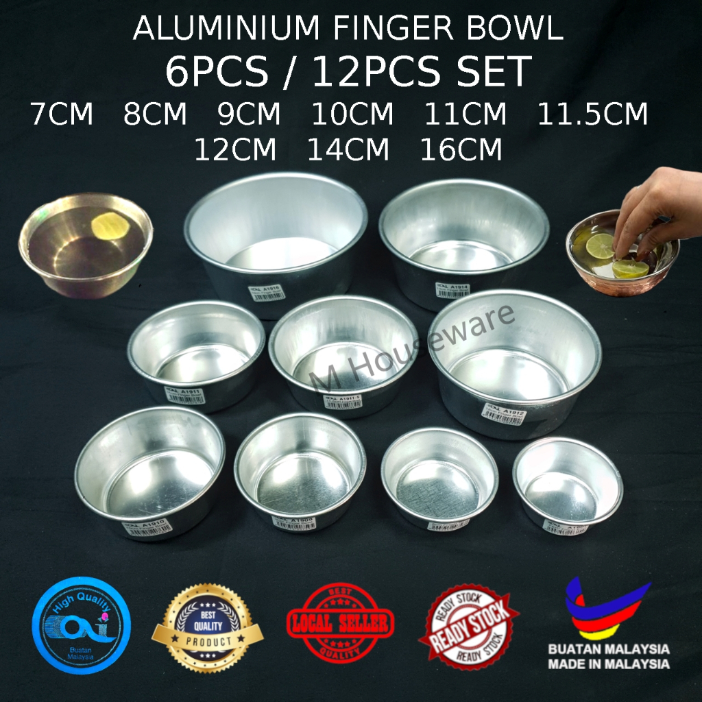 Aluminium 7cm~16cm Finger Bowl 6Pcs/12Pcs SET Nasi Kukus Acuan Kuih ...